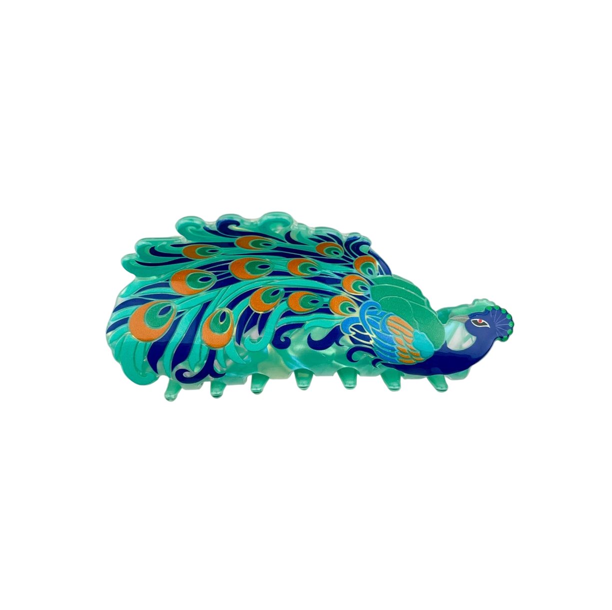 Elegant Peacock Hair Claw Clip – National Museum of Wildlife Art